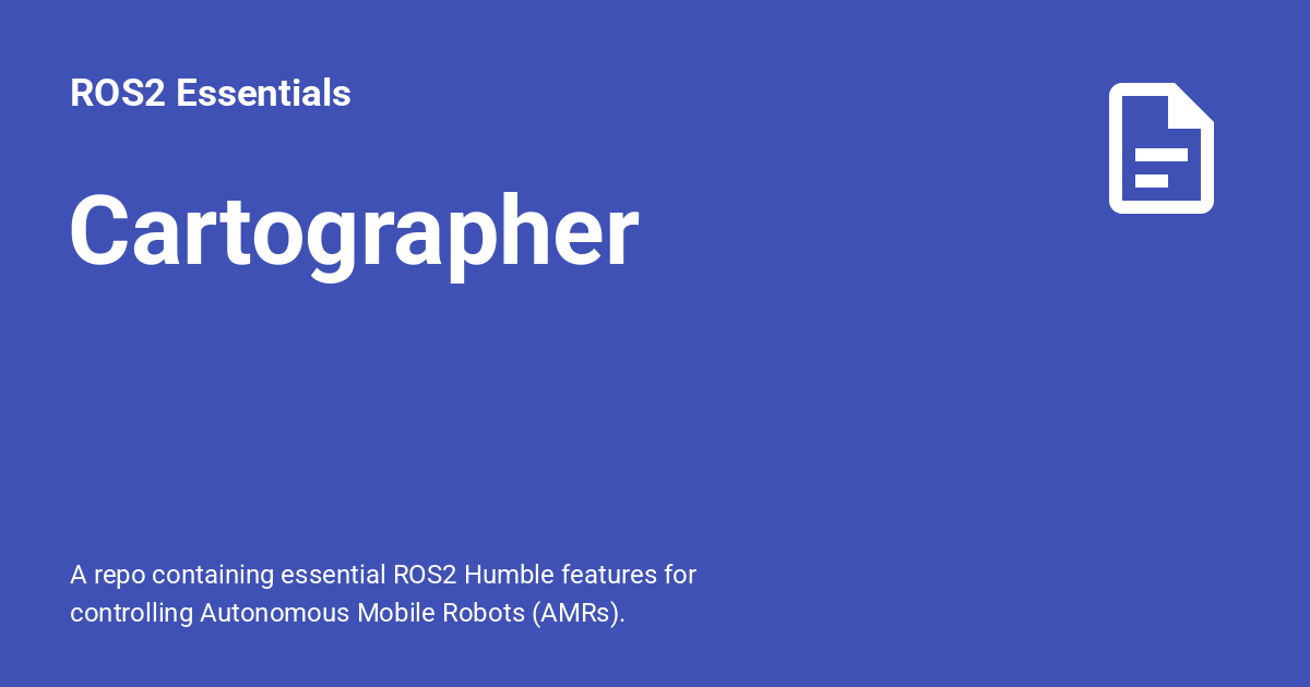 Cartographer - ROS2 Essentials