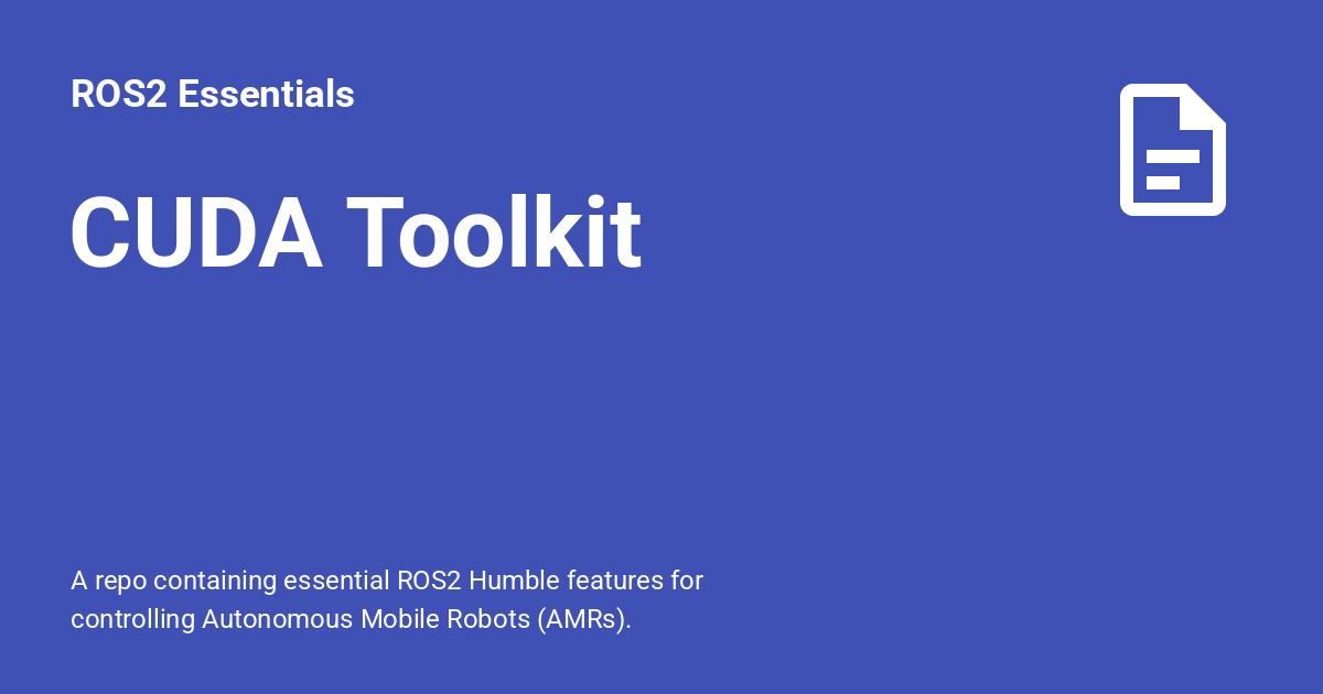 CUDA Toolkit - ROS2 Essentials