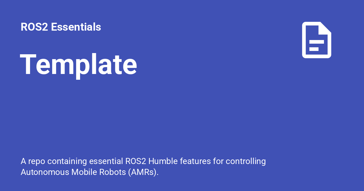 Template - ROS2 Essentials